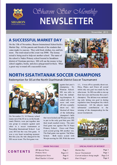 SIS Newsletter May 2014 | Sharon International School