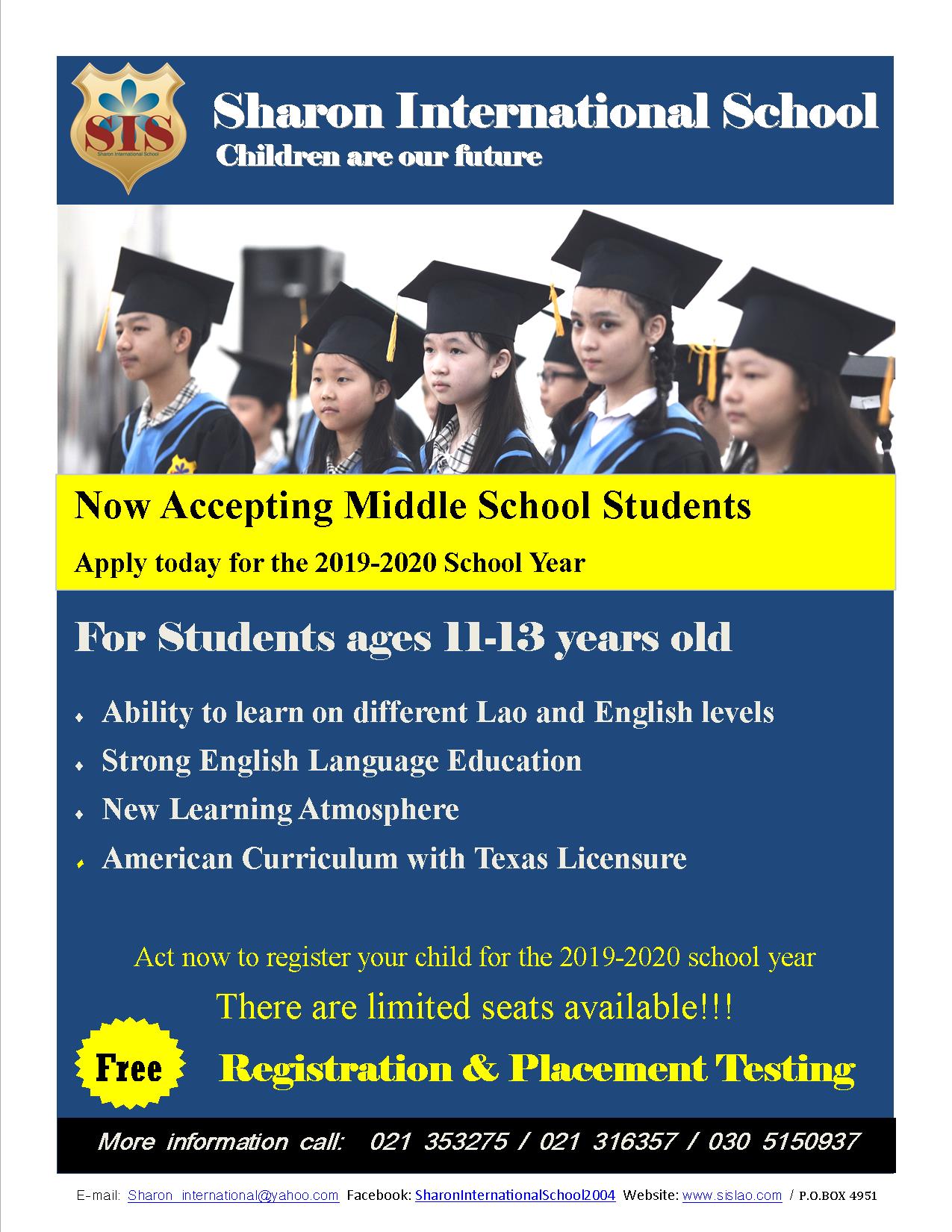 SIS Now Accepting Middle School Students for the 2019-2020 School Year ...